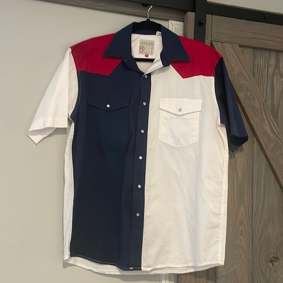 Roper | Shirts | Roper Wear Red White And Blue Western Shirt Medium ...